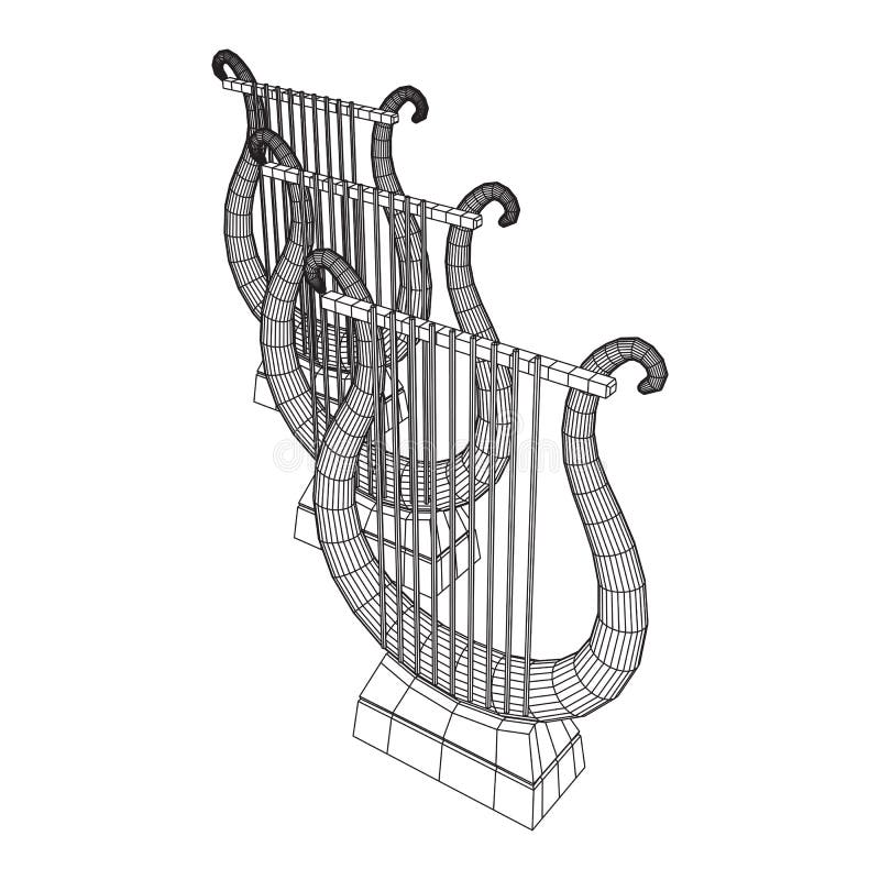Ancient Lyre or Harp Musical Instrument Stock Vector - Illustration of ...