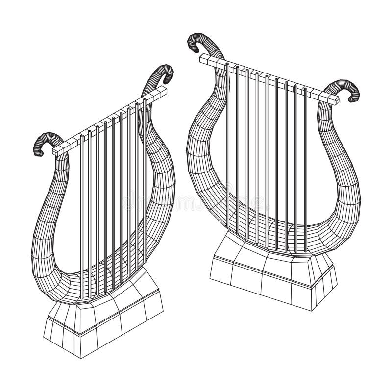 Ancient Lyre or Harp Musical Instrument Stock Vector - Illustration of ...