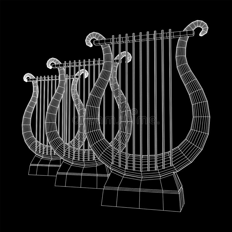 Ancient Lyre or Harp Musical Instrument Stock Vector - Illustration of ...