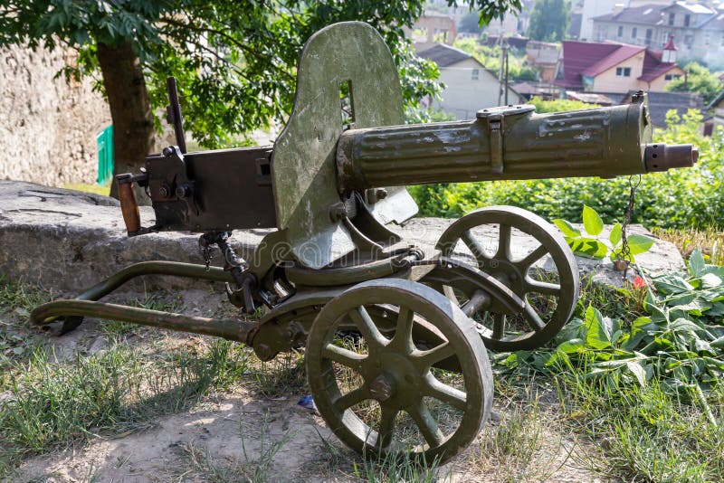 The Ancient Machine Gun System of Old Maxim Editorial Image - Image of ...