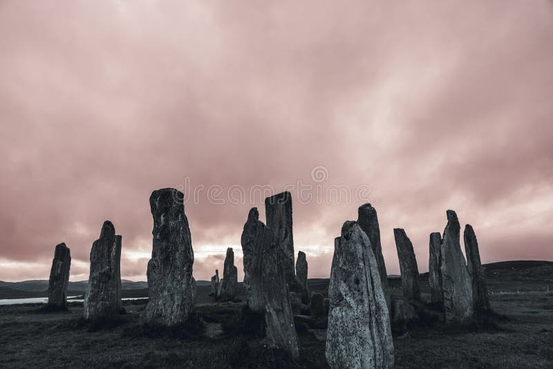 Calanais or Callanish Standing Stones Stock Image - Image of celtic ...