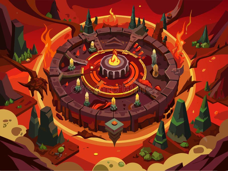 Ancient Magic Castle in the Middle of the Desert Stock Illustration ...