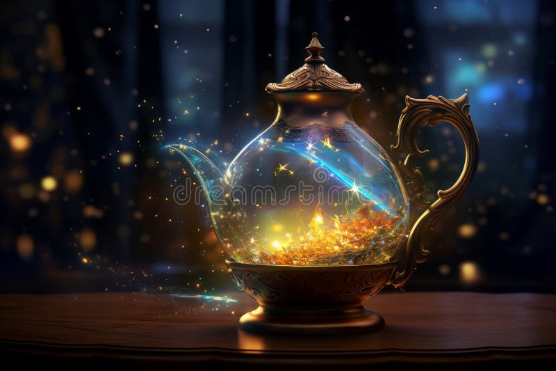 Ancient Magic Lamp. Generate Ai Stock Illustration - Illustration of ...
