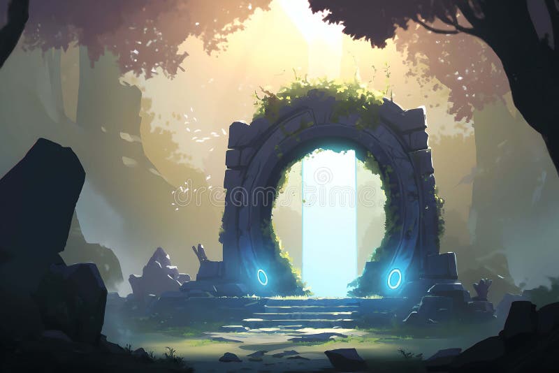The Ancient Magic Portal Generated by Ai Stock Illustration ...
