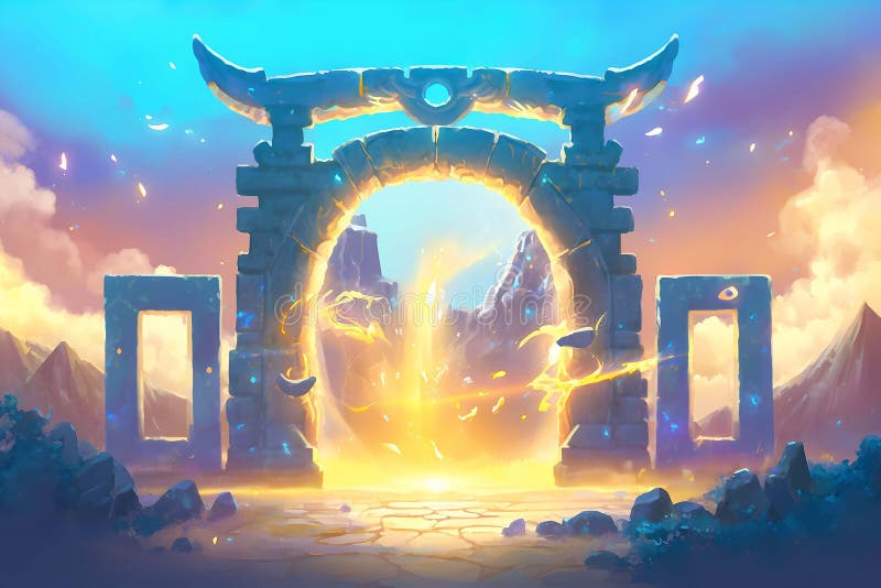 The Ancient Magic Portal Generated by Ai Stock Illustration ...
