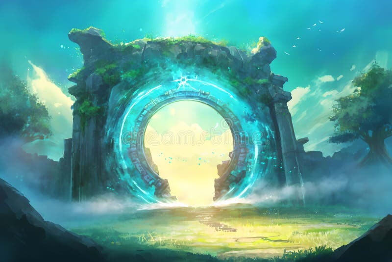 The Ancient Magic Portal Generated by Ai Stock Illustration ...