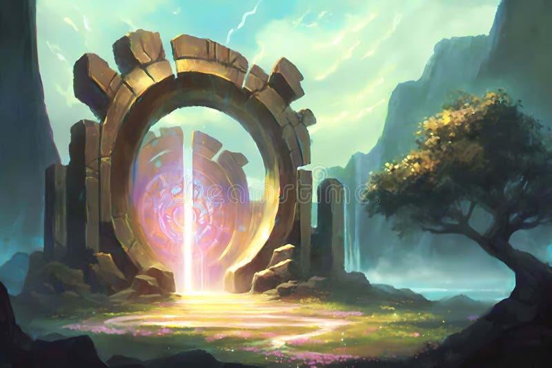 The Ancient Magic Portal Generated by Ai Stock Illustration ...