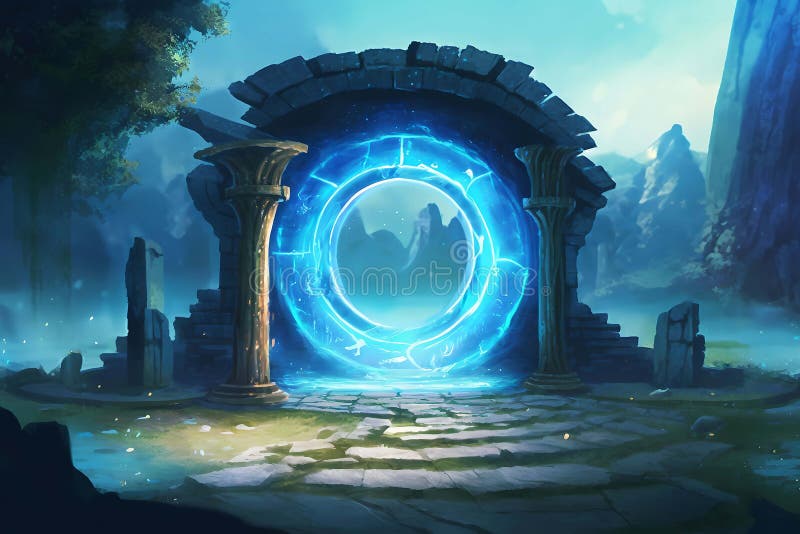 The Ancient Magic Portal Generated by Ai Stock Illustration ...