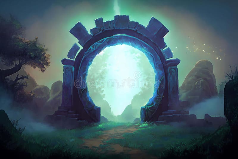 The Ancient Magic Portal Generated by Ai Stock Illustration ...