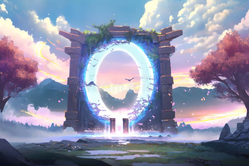 The Ancient Magic Portal Generated by Ai Stock Illustration ...