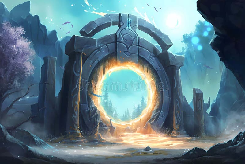 The Ancient Magic Portal Generated by Ai Stock Illustration ...
