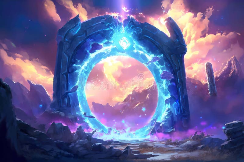 The Ancient Magic Portal Generated by Ai Stock Illustration ...