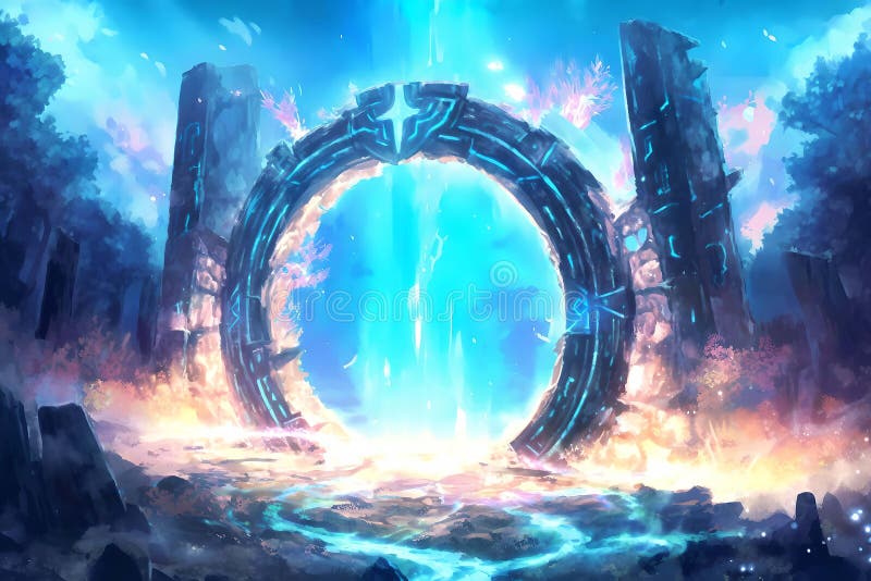 The Ancient Magic Portal Generated by Ai Stock Illustration ...