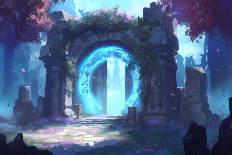 The Ancient Magic Portal Generated by Ai Stock Illustration ...