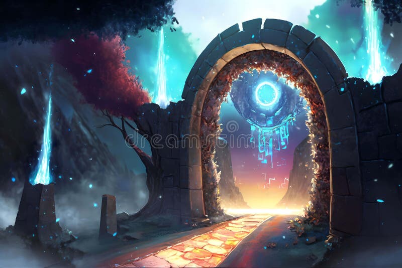 The Ancient Magic Portal Generated by Ai Stock Illustration ...