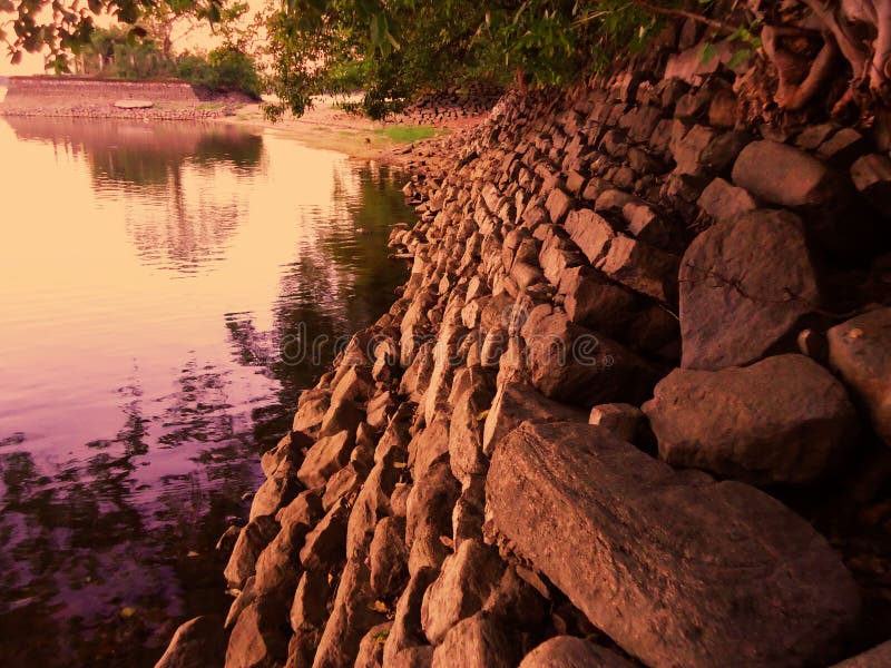 Ancient Dam of Parakrama Samudra Lake in Polonnaruwa. Stock Image ...