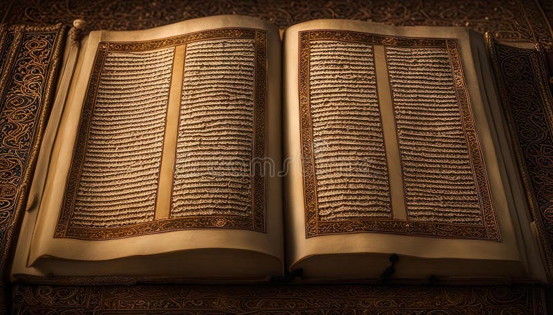 Ancient Manuscript with Intricate Script Stock Illustration ...