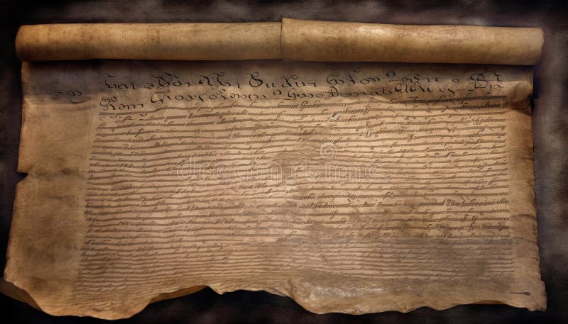 Ancient Manuscript on Old Parchment, Religious Text Generated by AI ...
