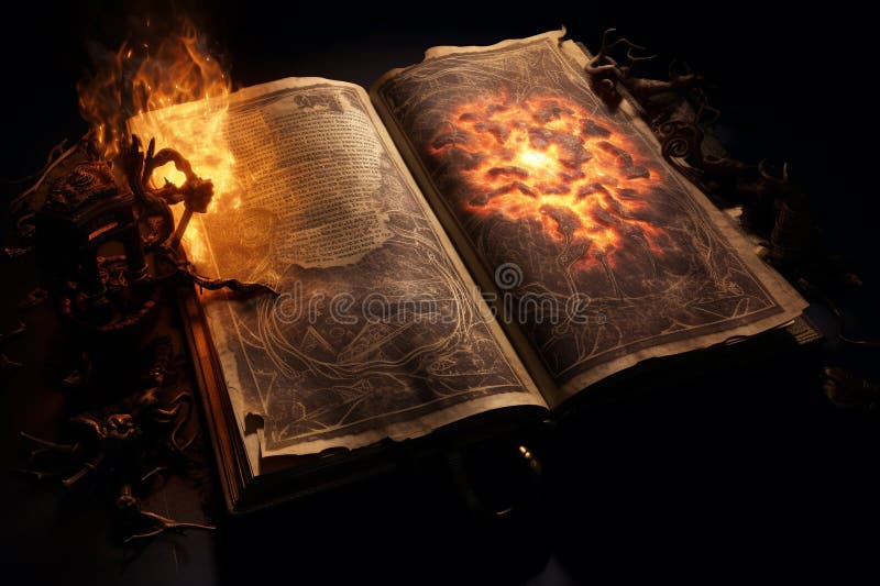 Ancient Manuscript Revealing the Secrets of Elemental Magic Stock ...