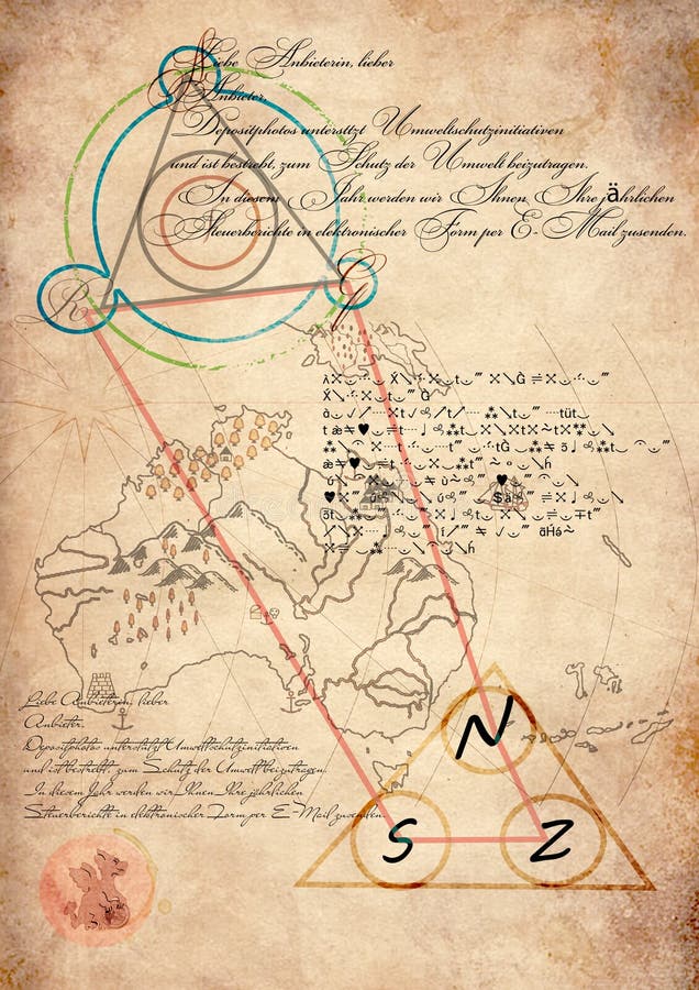 An Ancient Manuscript with a Secret Script Stock Illustration ...