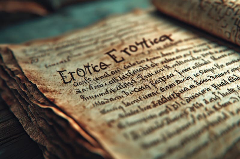 An Ancient Manuscript is Shown in Close-up, Displaying a Texture of ...