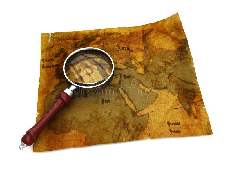 Ancient map stock illustration. Illustration of scroll - 7271713