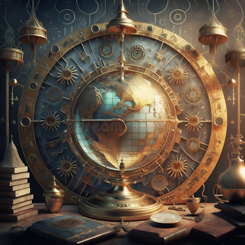 Ancient Map Background . Knowledge Concept Stock Illustration ...