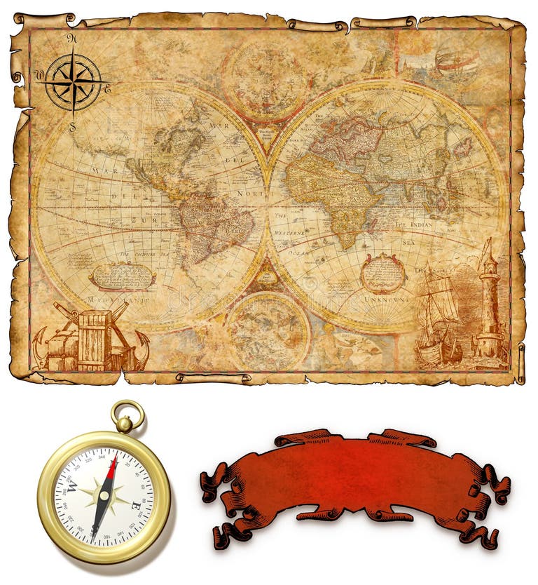 Compass Ancient Map Stock Illustrations – 8,165 Compass Ancient Map ...