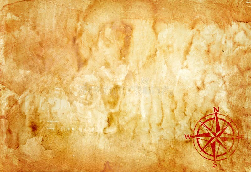 Blank Old Paper Against the Background of an Ancient Map Stock Photo ...