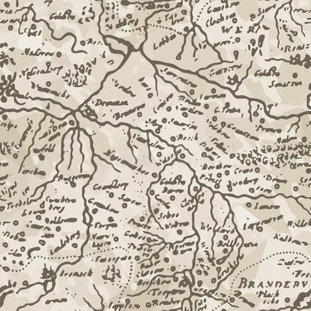 Ancient Map (vector Seamless W Stock Vector - Illustration of brown ...