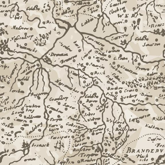 Ancient Map (vector Seamless W Stock Vector - Illustration of brown ...