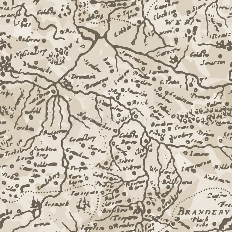 Ancient Map (vector Seamless W Stock Vector - Illustration of brown ...