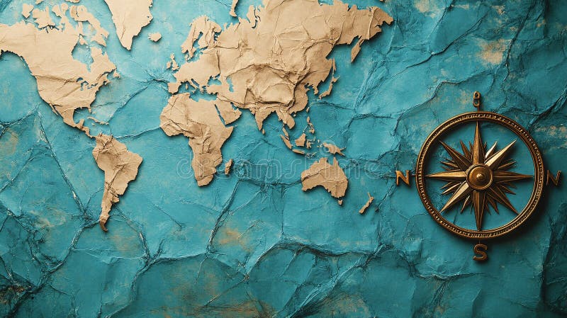 Ancient World Map Compass