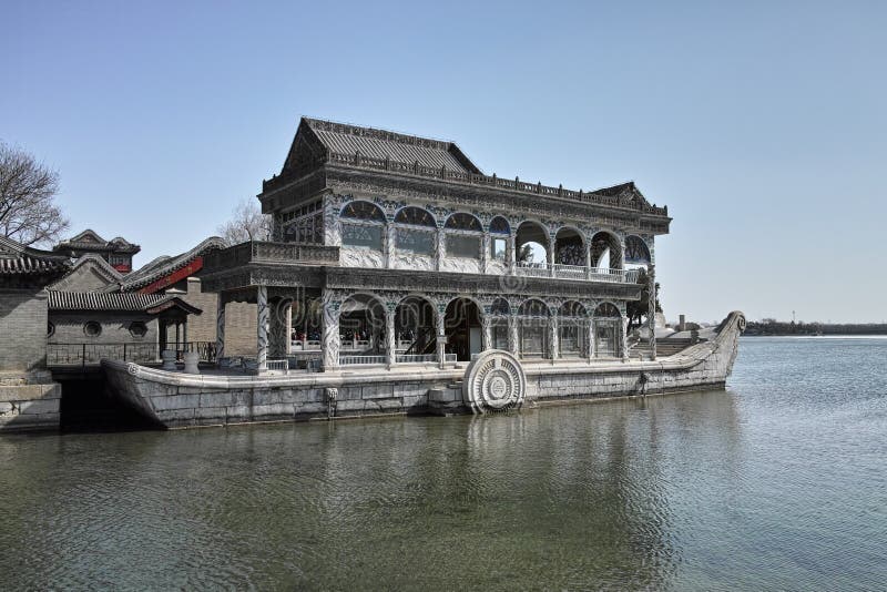 Ancient marble Boat stock image. Image of ornate, china - 52594973