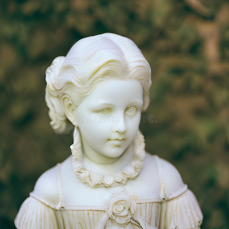 Ancient Marble Sculpture of Beautiful Woman Stock Illustration ...