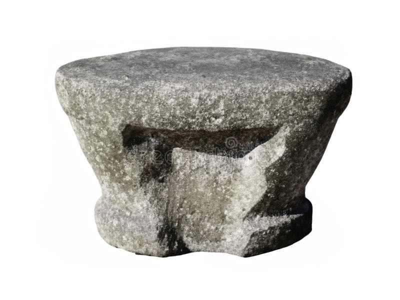 Ancient Marble Stone Chair Isolated on White Stock Image - Image of ...
