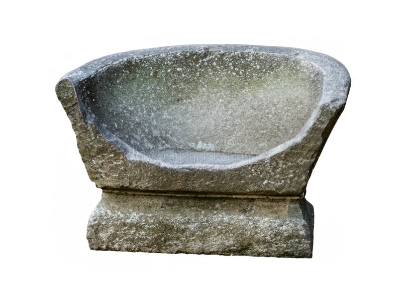 Ancient Marble Stone Chair Isolated on White Stock Image - Image of ...