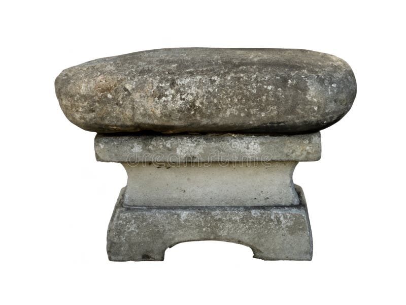 Ancient Marble Stone Chair Isolated on White Stock Photo - Image of ...