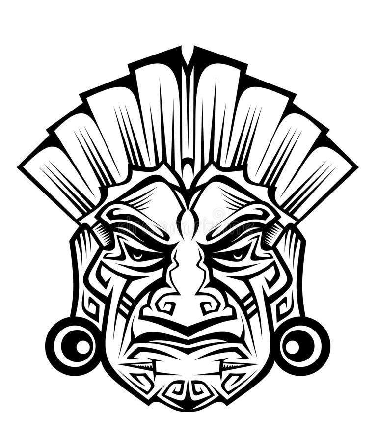 Aztec mask stencil stock vector. Illustration of culture - 15926805