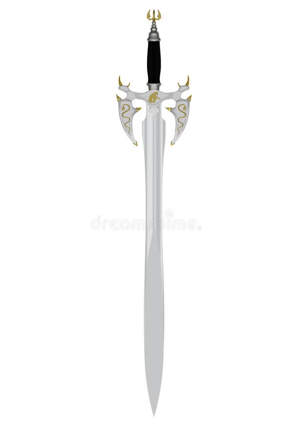 Ancient Matted Sword Isolated on White Background Stock Illustration ...