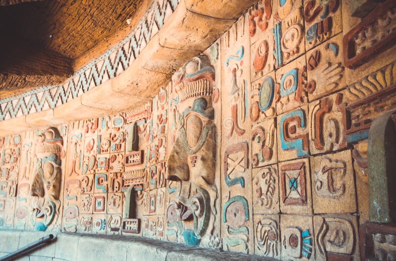 Ancient Maya and Aztecs Pattern Stock Image - Image of excavated, color ...