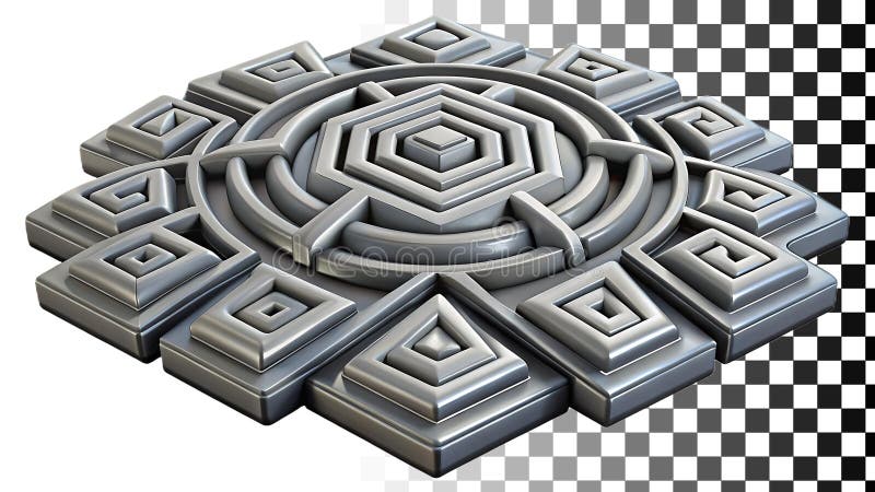 Ancient Mayan Aztec Stone Carving Calendar Intricate Pattern Png ...