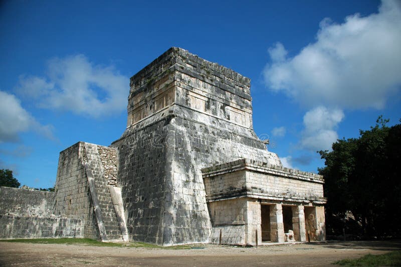 Ancient Mayan Building Near Ba Stock Photo - Image of gathering, sport ...