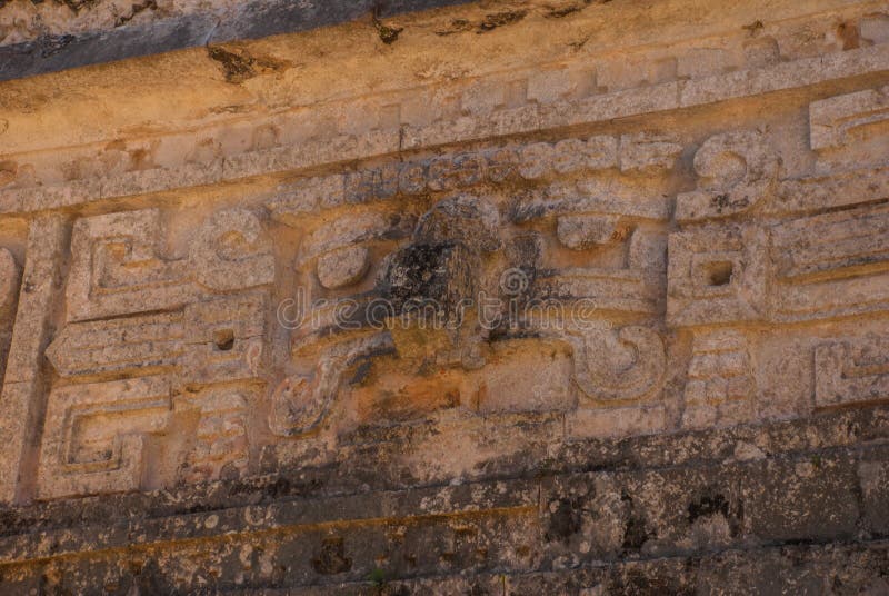Ancient Mayan Drawings on Stone. the Texture of the Stone. Chichen-Itza ...
