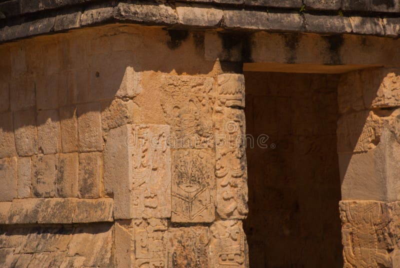 Ancient Mayan Drawings on Stone. the Texture of the Stone. Chichen-Itza ...