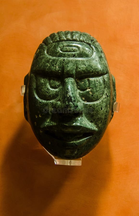 Ancient Mayan Jade Mask with Great Eyes Stock Image - Image of culture ...