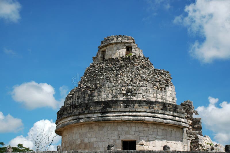 Ancient Mayan Observatory Tower Stock Image - Image of maya, astrology ...