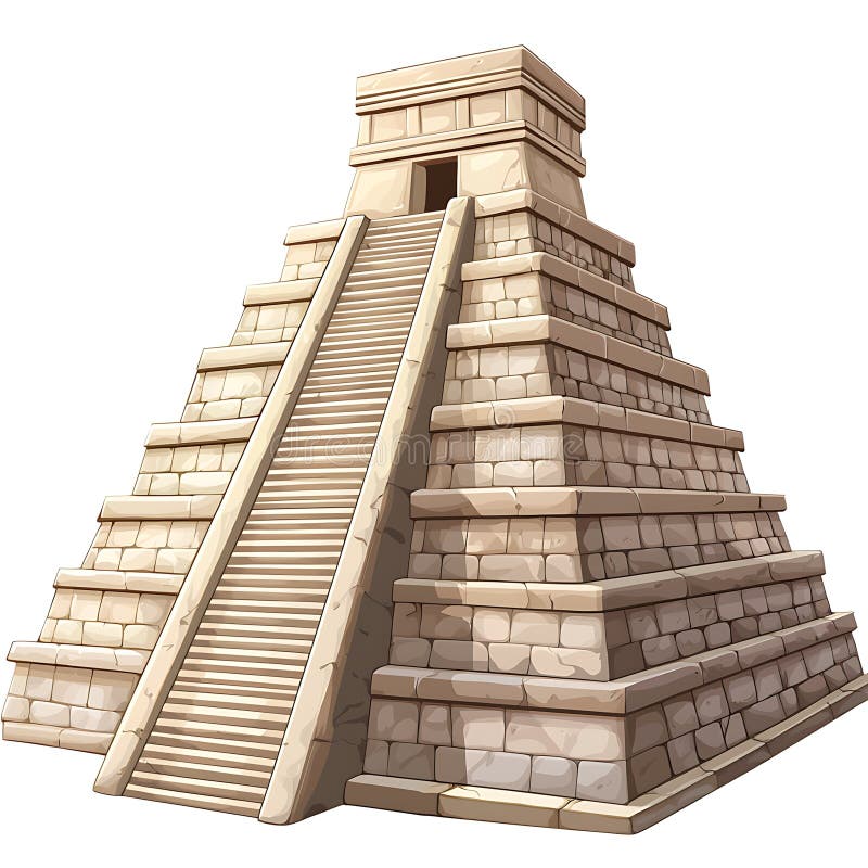 Ancient Mayan Pyramid Structure with Detailed Stone Blocks and Steps ...