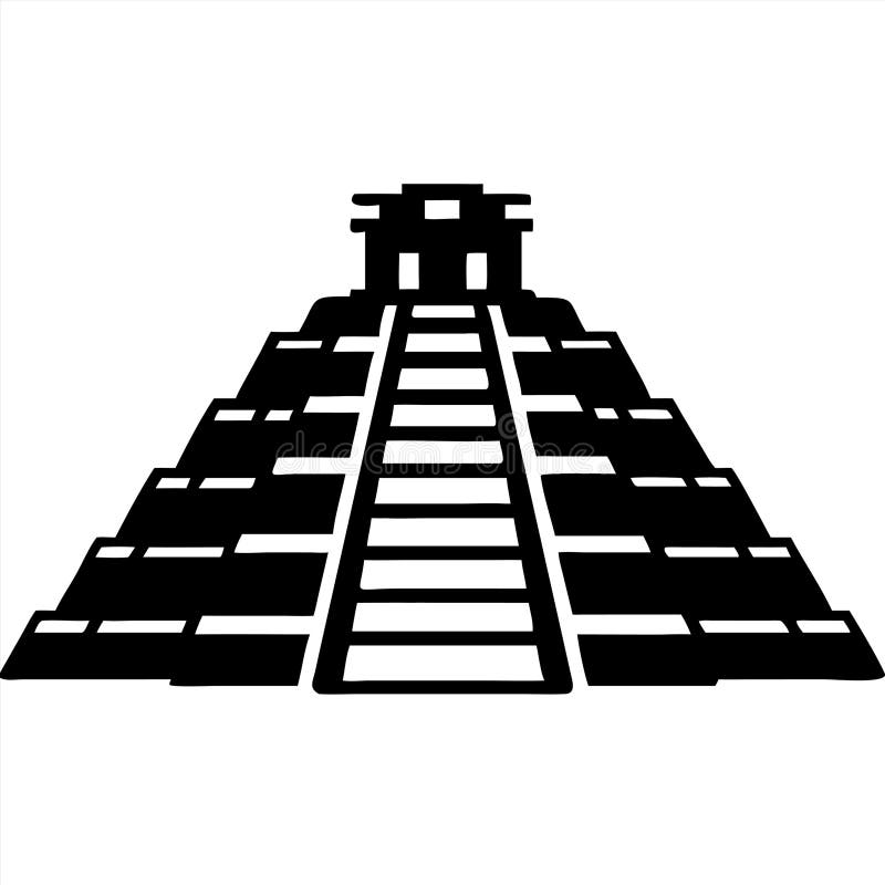 Ancient Mayan Pyramid Vector Illustration for Cultural and Historical ...