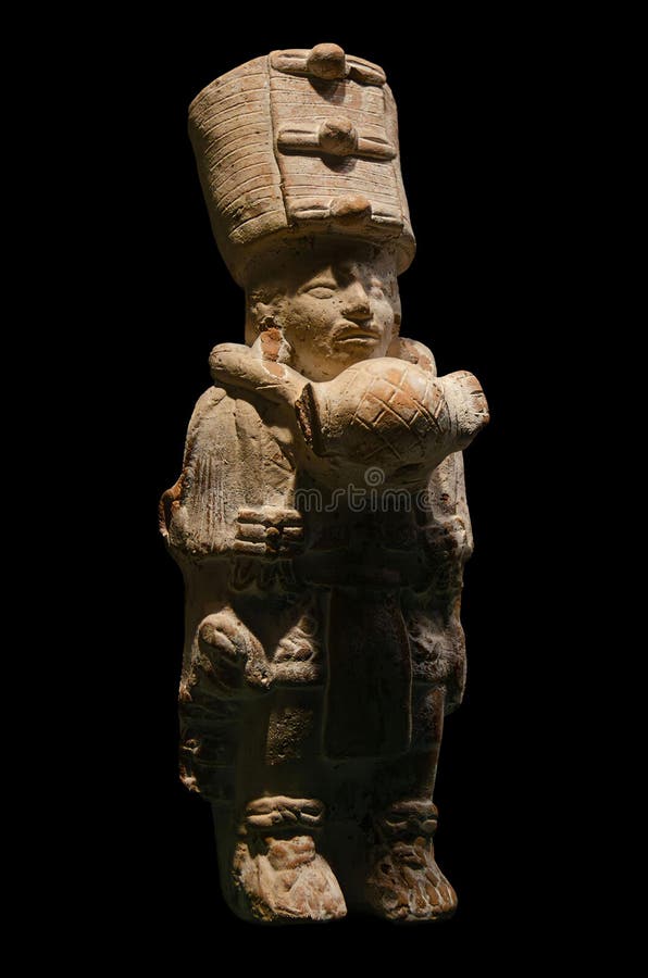 Ancient Mayan Statue Made with Clay Stock Photo - Image of antique ...